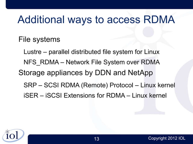 rdma-intro-module.ppt | Operating Systems | Computer Software and Applications