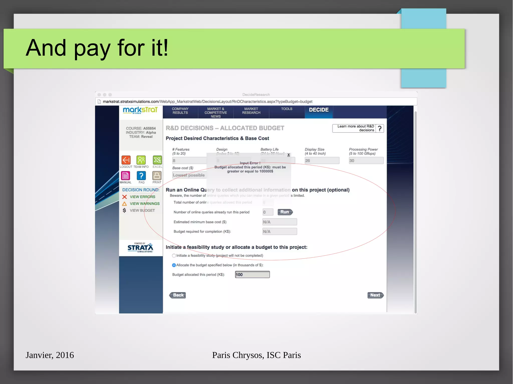 Managing R&D in MarkStrat® simulation | PDF