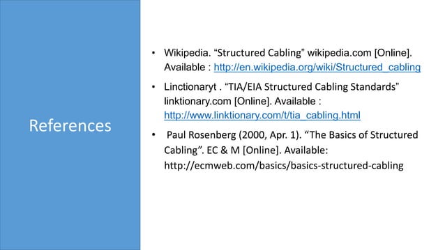Structure cabling technologies for networking | PPTX