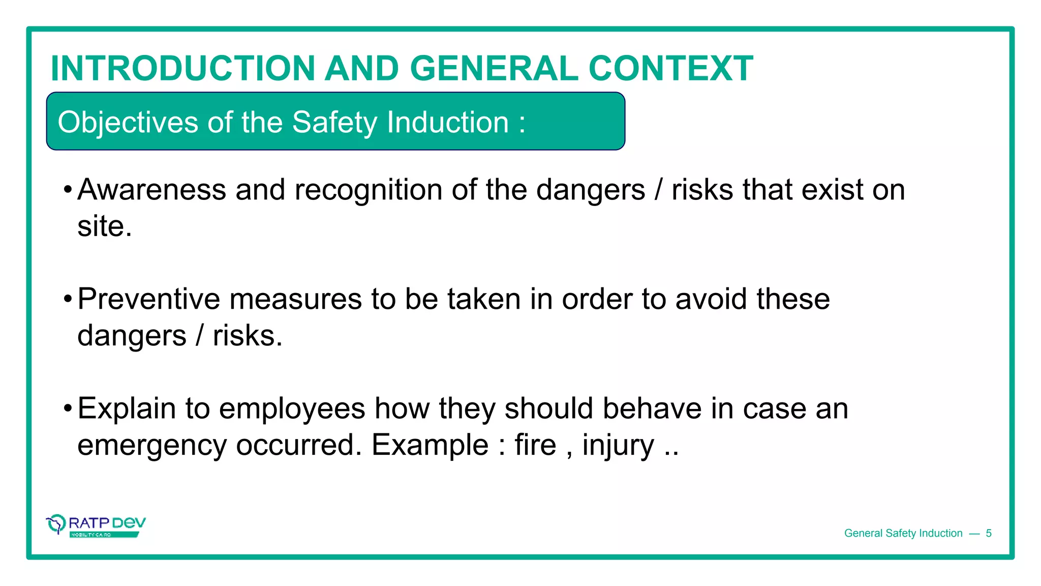 Rdmc v04-general safety induction (head-office ) | PPTX