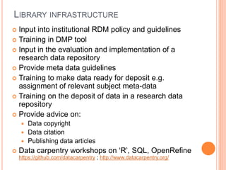 What infrastructure is necessary for successful research data ...