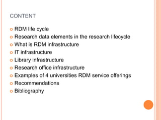 What infrastructure is necessary for successful research data ...