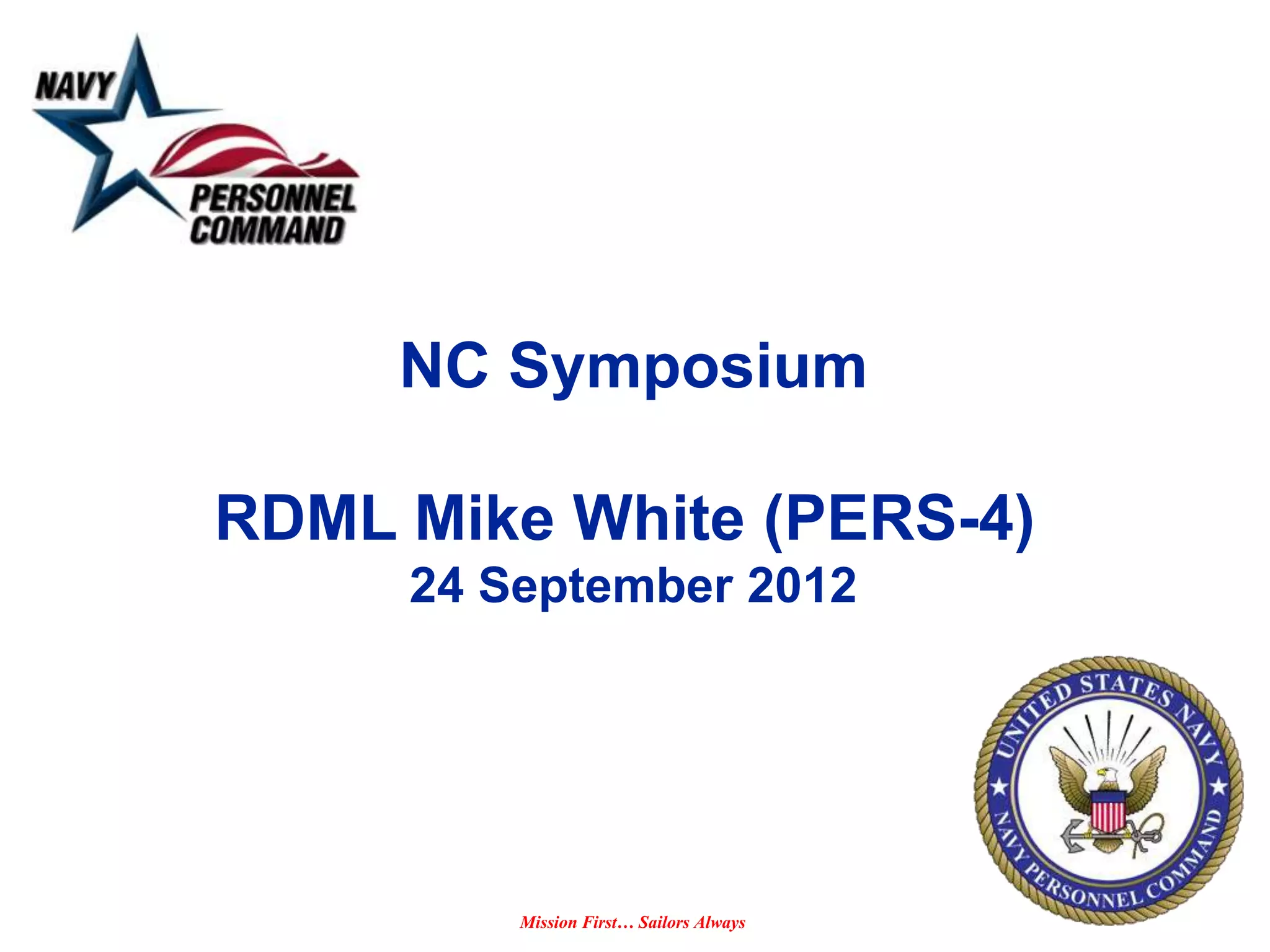 RADM White PERS 4 Manning and Distribution | PPTX