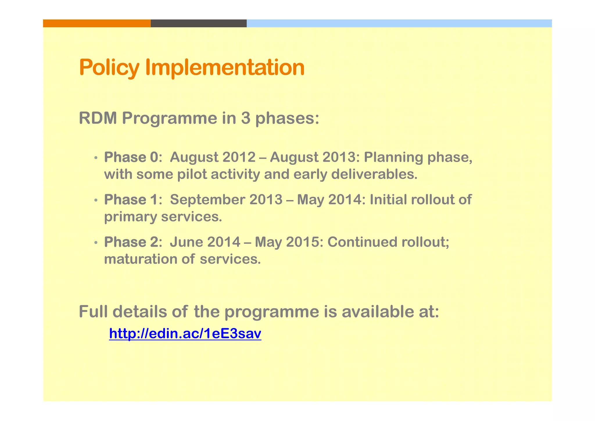 RDM programme @ Edinburgh an institutional approach | PPT