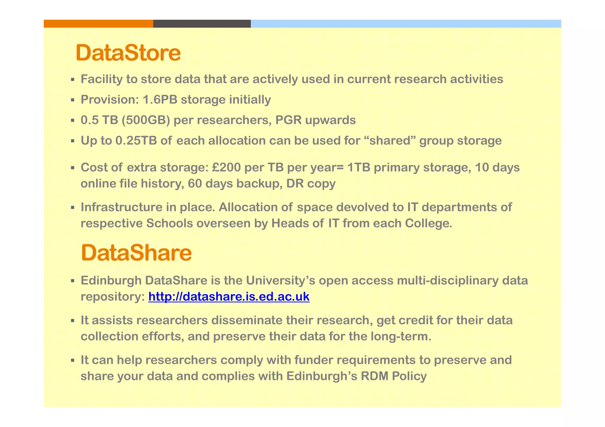 RDM programme @ Edinburgh an institutional approach | PPT