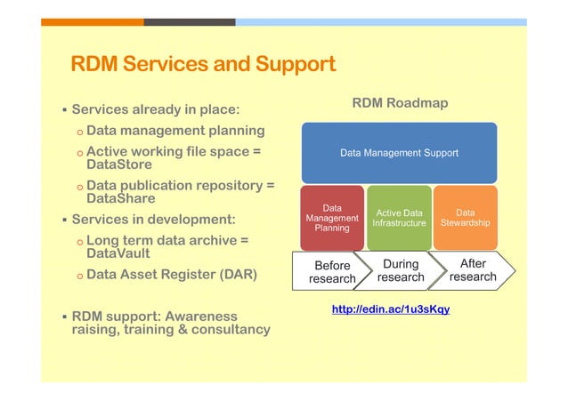 RDM programme @ Edinburgh an institutional approach | PPT