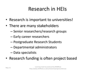 RDMRose 1.2 Research and researchers | PPTX
