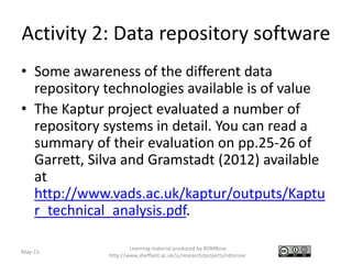 RDMRose 2.3 Institutional data repository policies | PPTX
