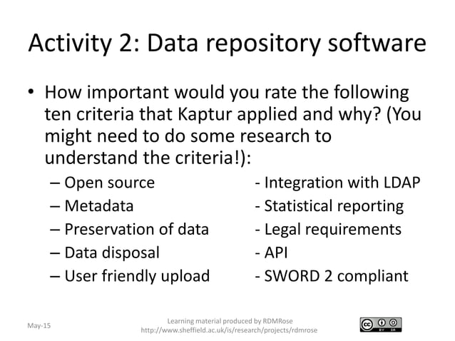 RDMRose 2.3 Institutional data repository policies | PPTX