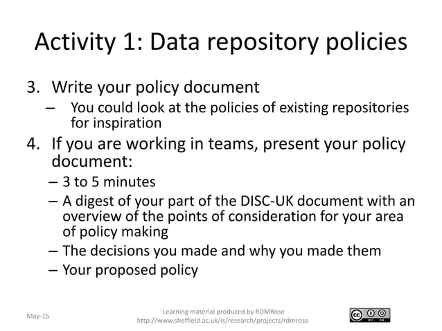 RDMRose 2.3 Institutional data repository policies | PPTX