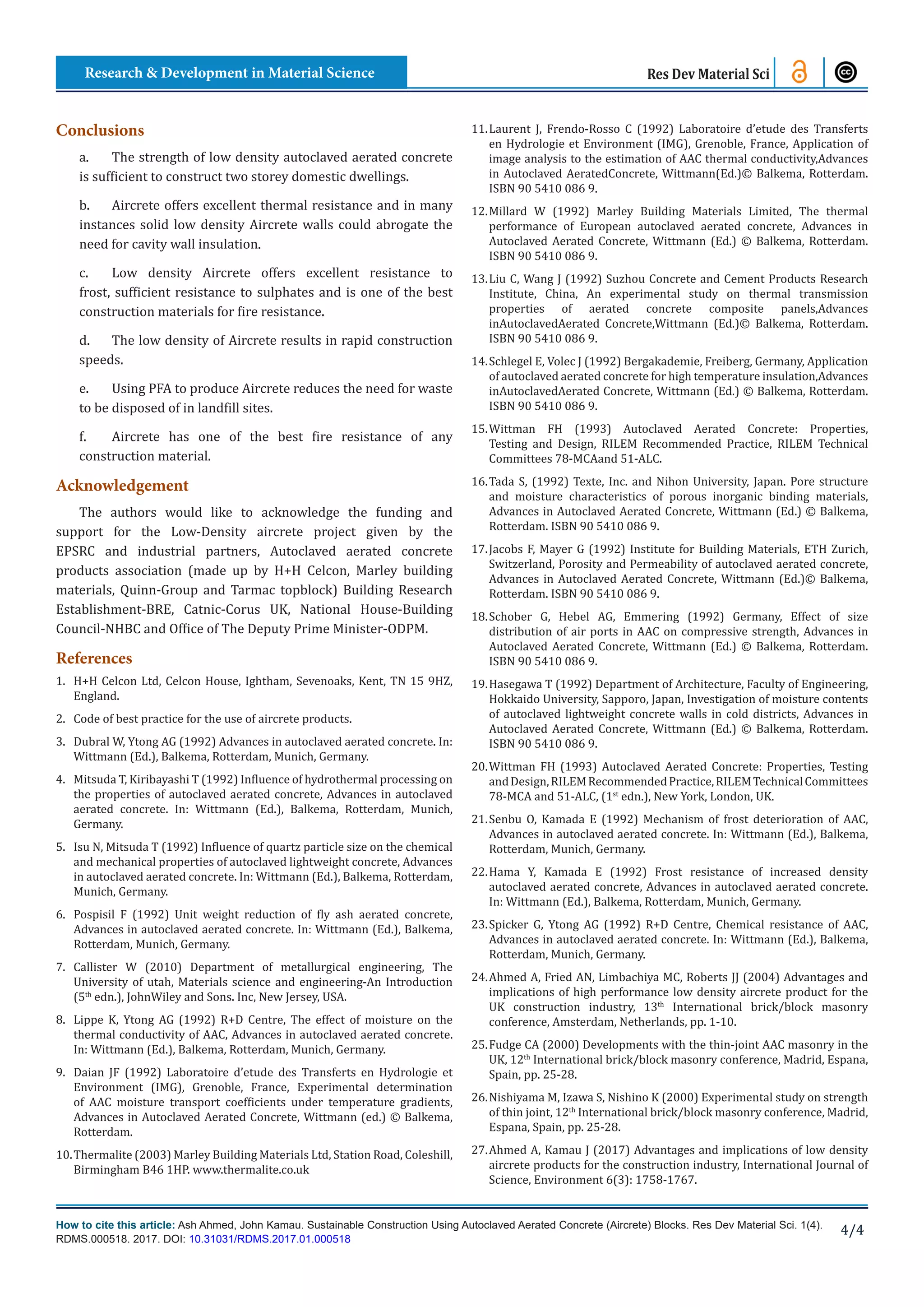 Crimson Publishers | Sustainable Construction Using Autoclaved Aerated ...