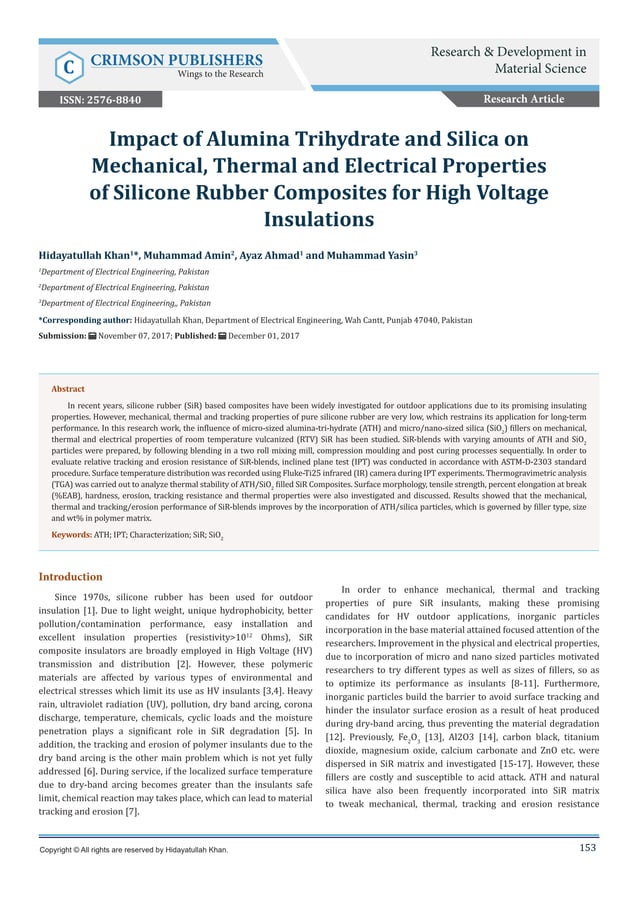 Impact of Alumina Trihydrate and Silica on Mechanical, Thermal and ...