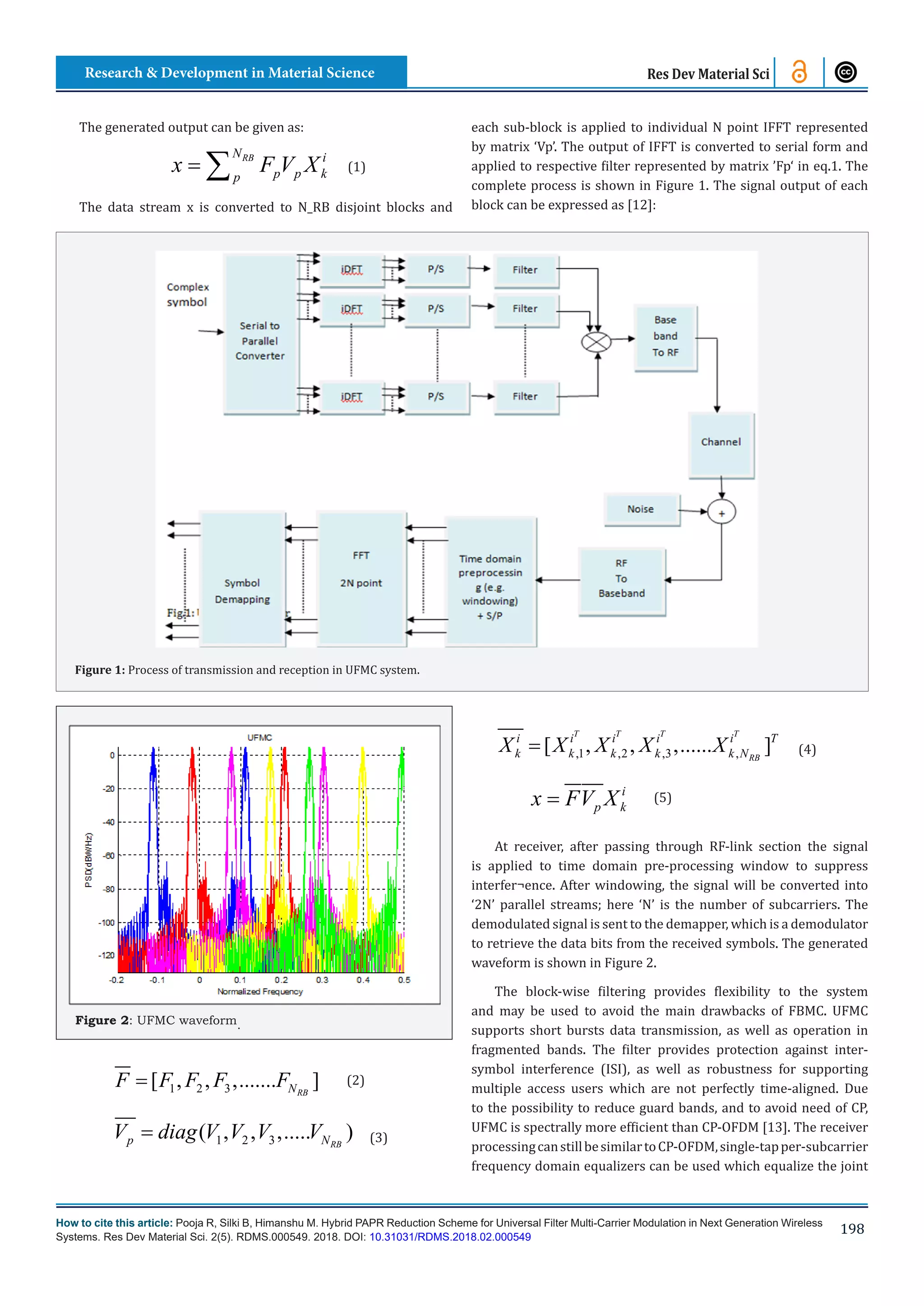 Hybrid Papr Reduction Scheme For Universal Filter Multi Carrier