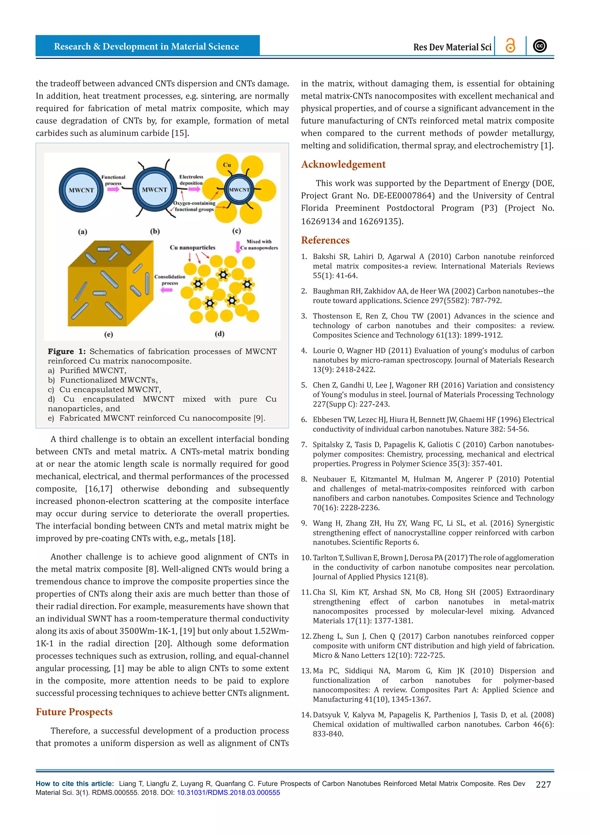 Future Prospects of Carbon Nanotubes Reinforced Metal Matrix Composite_Crimson Publishers | PDF
