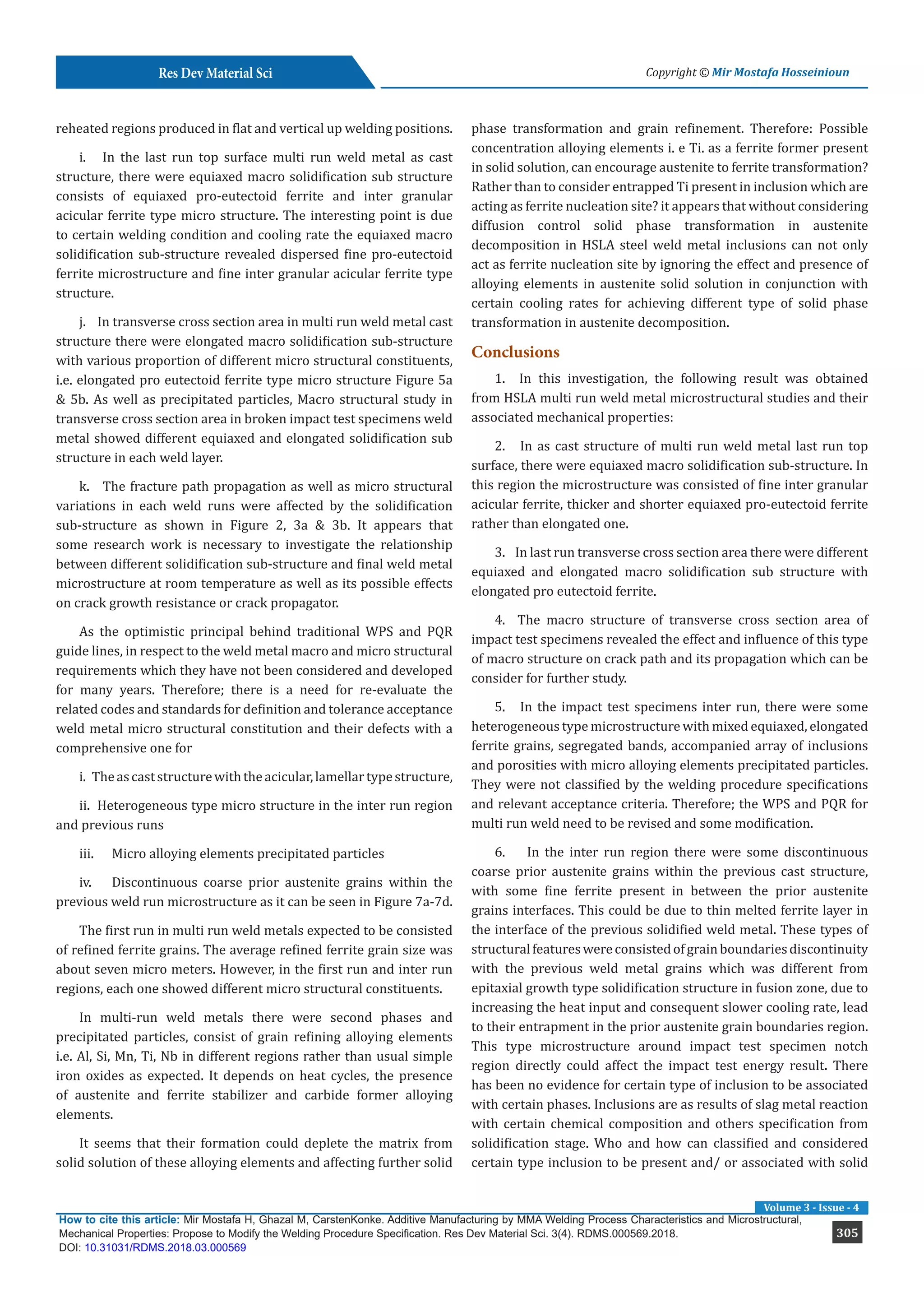 Additive Manufacturing by MMA Welding Process Characteristics and ...