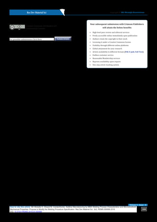 Additive Manufacturing by MMA Welding Process Characteristics and ...