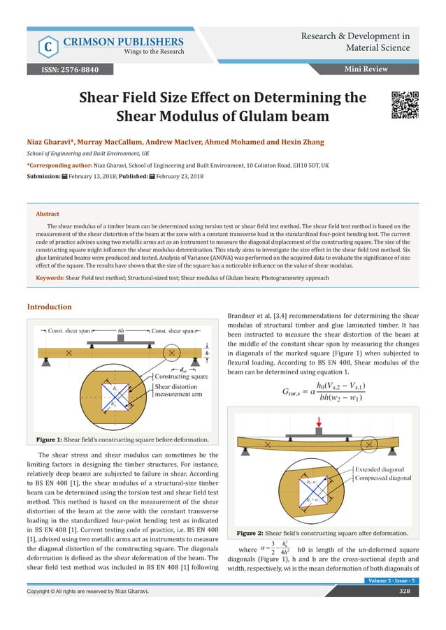 Shear Field Size Effect on Determining the Shear Modulus of Glulam beam ...