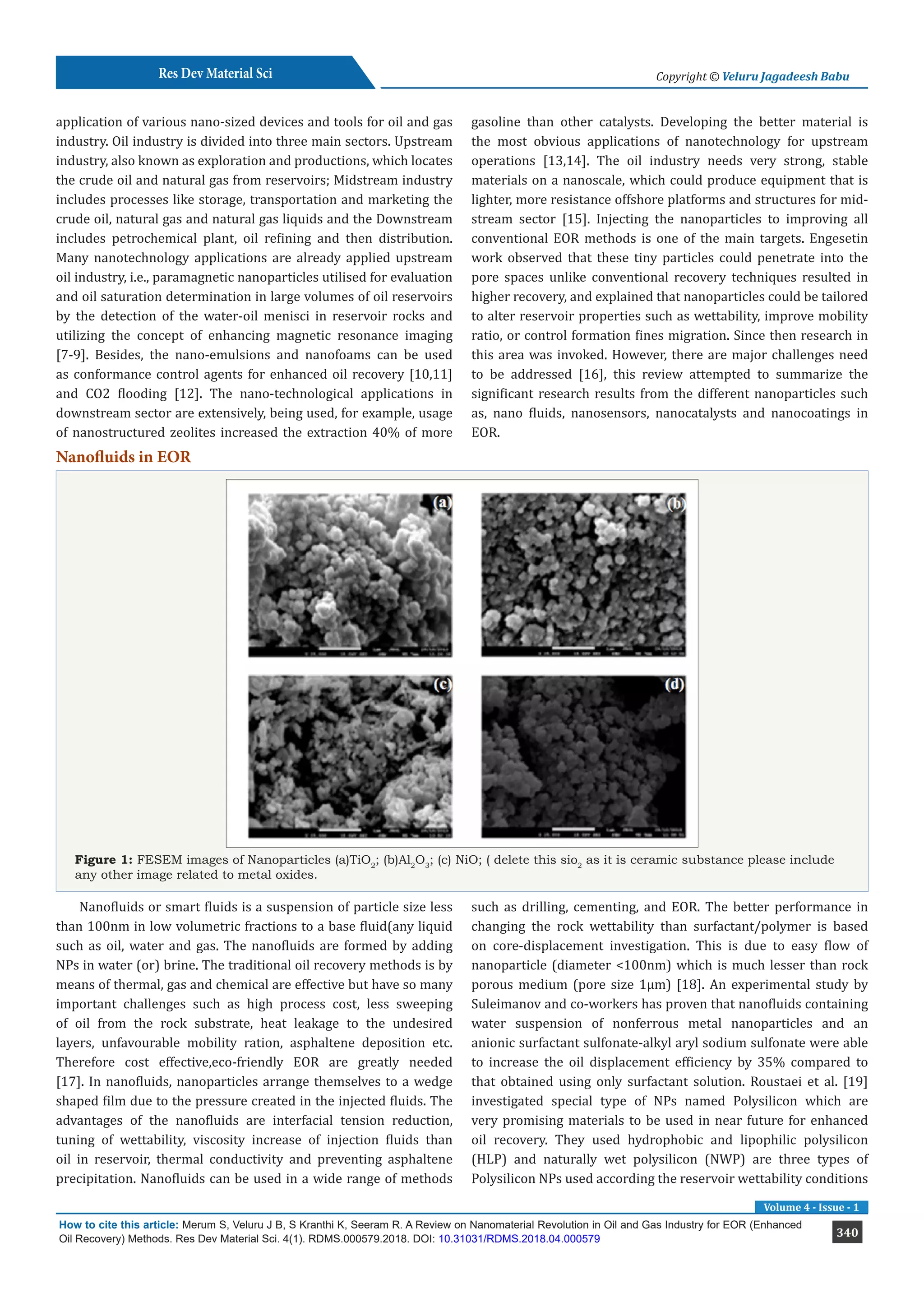 A Review on Nanomaterial Revolution in Oil and Gas Industry for EOR (Enhanced Oil Recovery ...