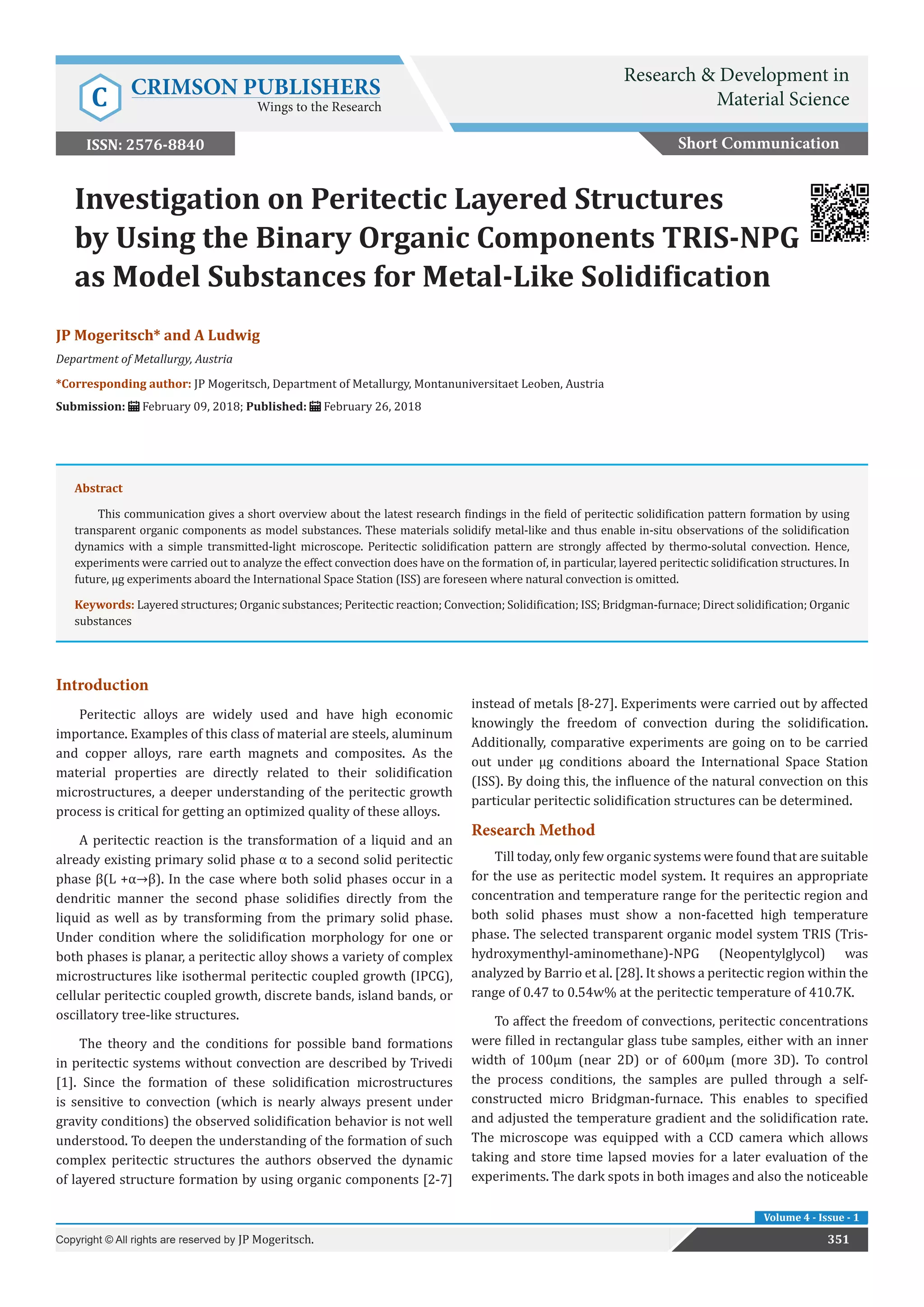 Investigation on Peritectic Layered Structures by Using the Binary ...