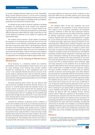 A Review of Some Significant Research Trends in Yarn Texturising ...