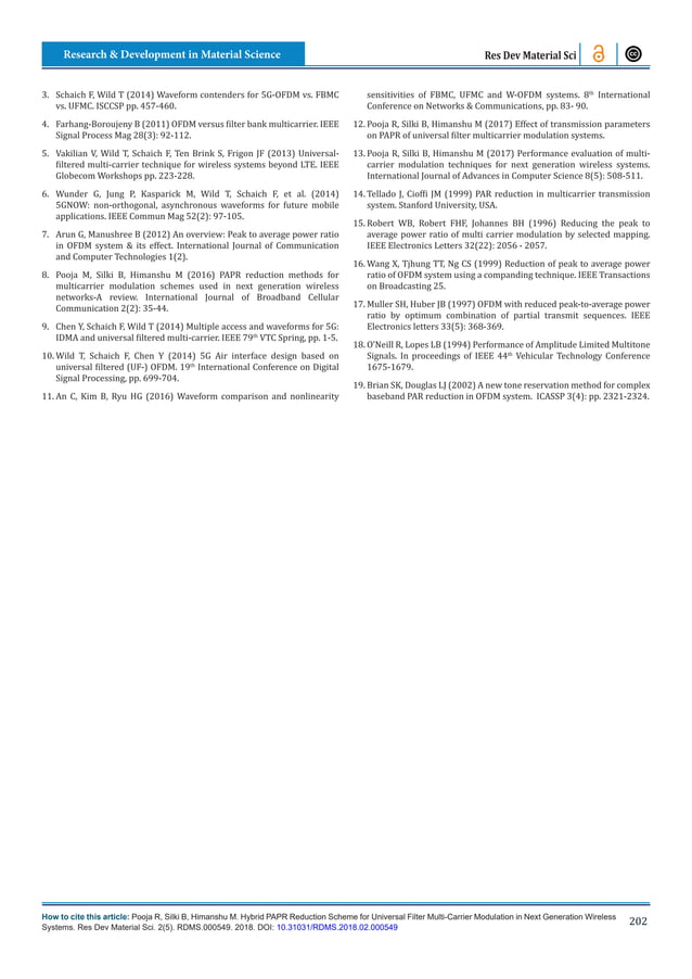 Hybrid PAPR Reduction Scheme for Universal Filter Multi-Carrier ...
