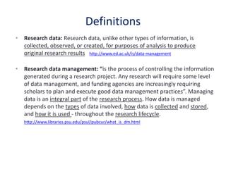 Research data management at the University of Pretoria: a case study | PPTX