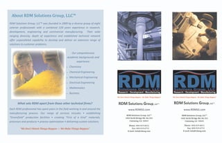 RDM Solutions Group Services Brochure | PDF