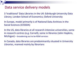 RDM through a UK lens - New Roles for Librarians? | PPT
