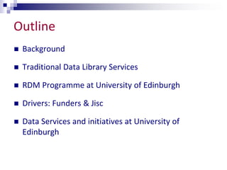 RDM through a UK lens - New Roles for Librarians? | PPT