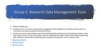 Research data Management Workshop | PPT