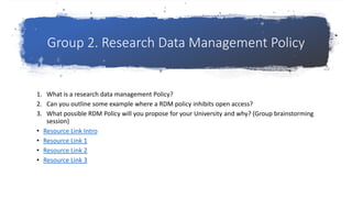 Research data Management Workshop | PPT