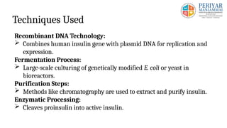 Recombinant DNA Technology production of Recombinant insulin | PPTX
