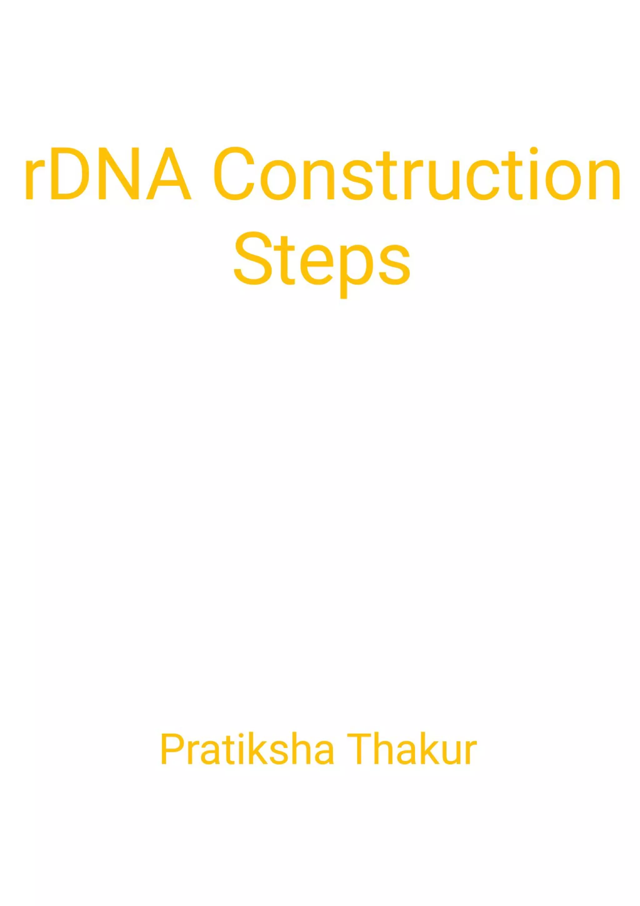 rDNA Construction Steps | PDF