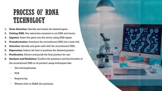 rDNA Technology, Oligonucleotide therapy and Principle of RNA & DNA ...