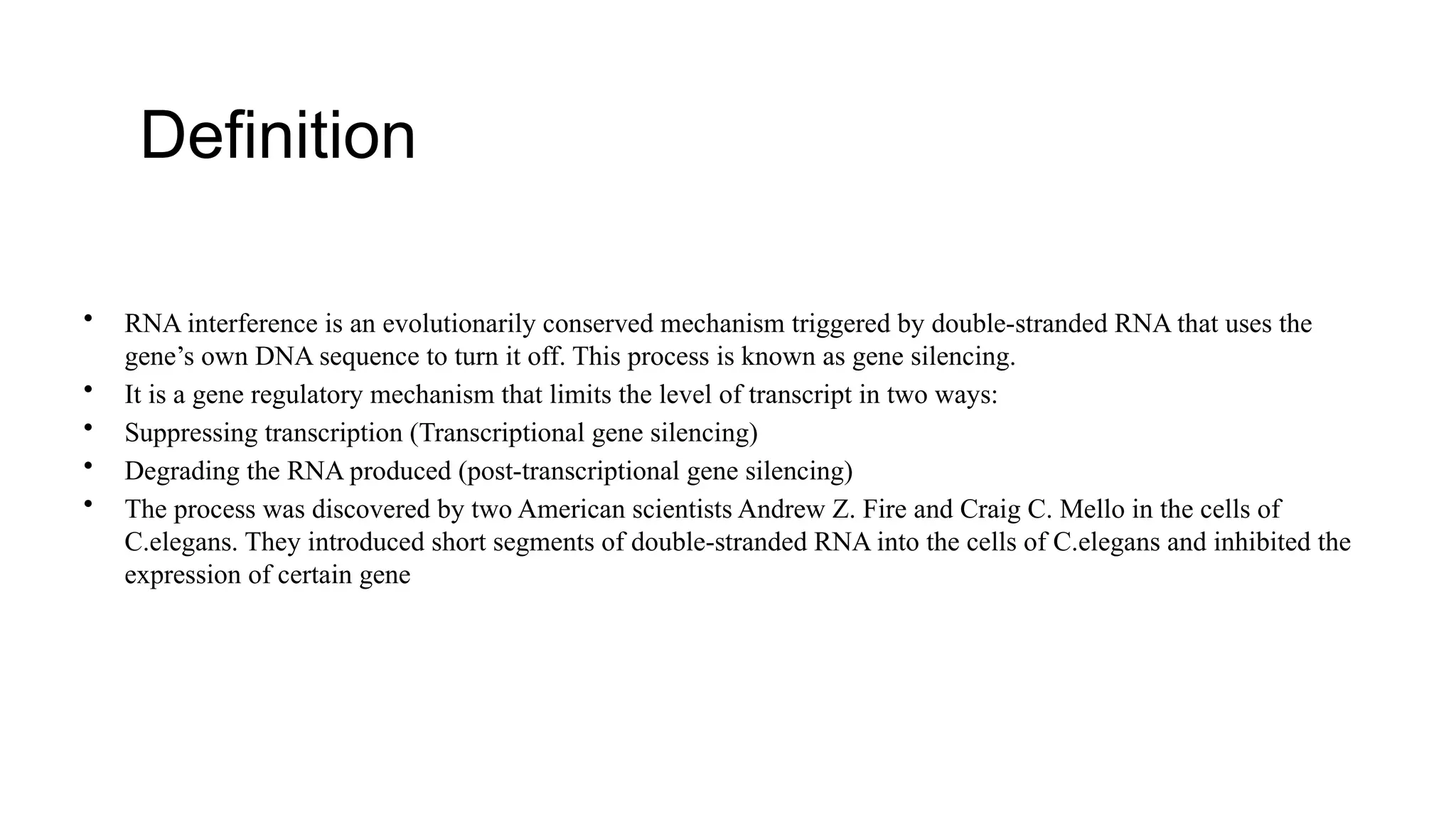 Gene sequencing using RNAi, definition,types | PPTX