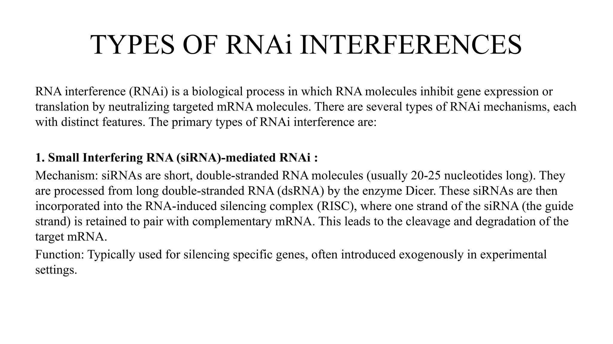 Gene sequencing using RNAi, definition,types | PPTX
