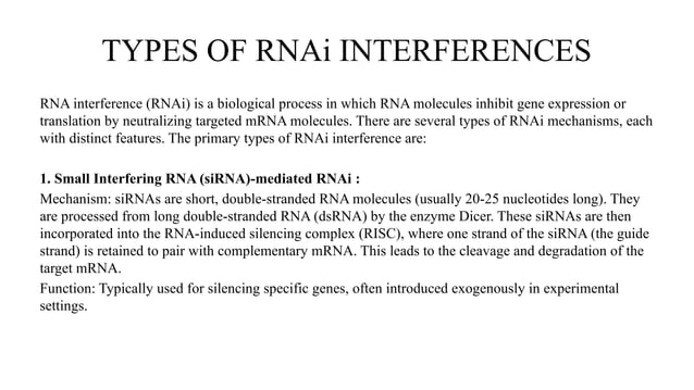 Gene sequencing using RNAi, definition,types | PPT