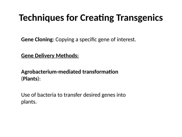 Transgenic animals and plants in rdna technology | PPT