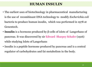 Application of rDNA technology to produce Interferon, Hepatitis-B ...