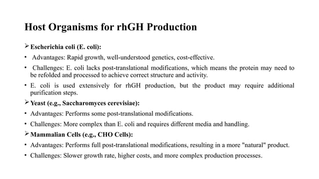 production of recombinant human growth factor | PPTX