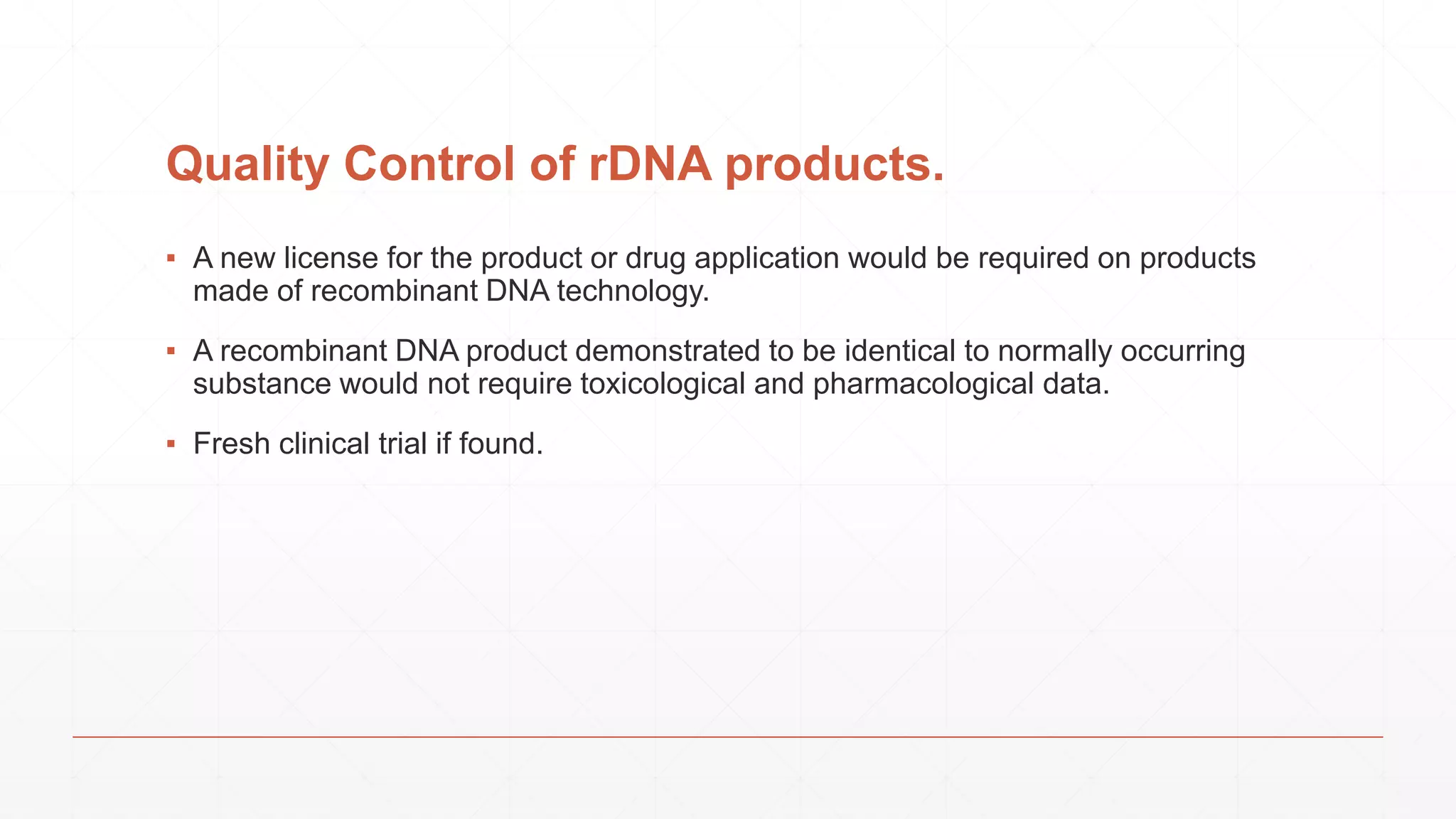 rDNA Technology-Biosafety Regulations and Guidelines | PPTX
