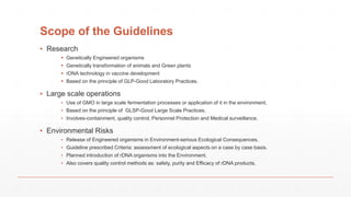 rDNA Technology-Biosafety Regulations and Guidelines | PPTX