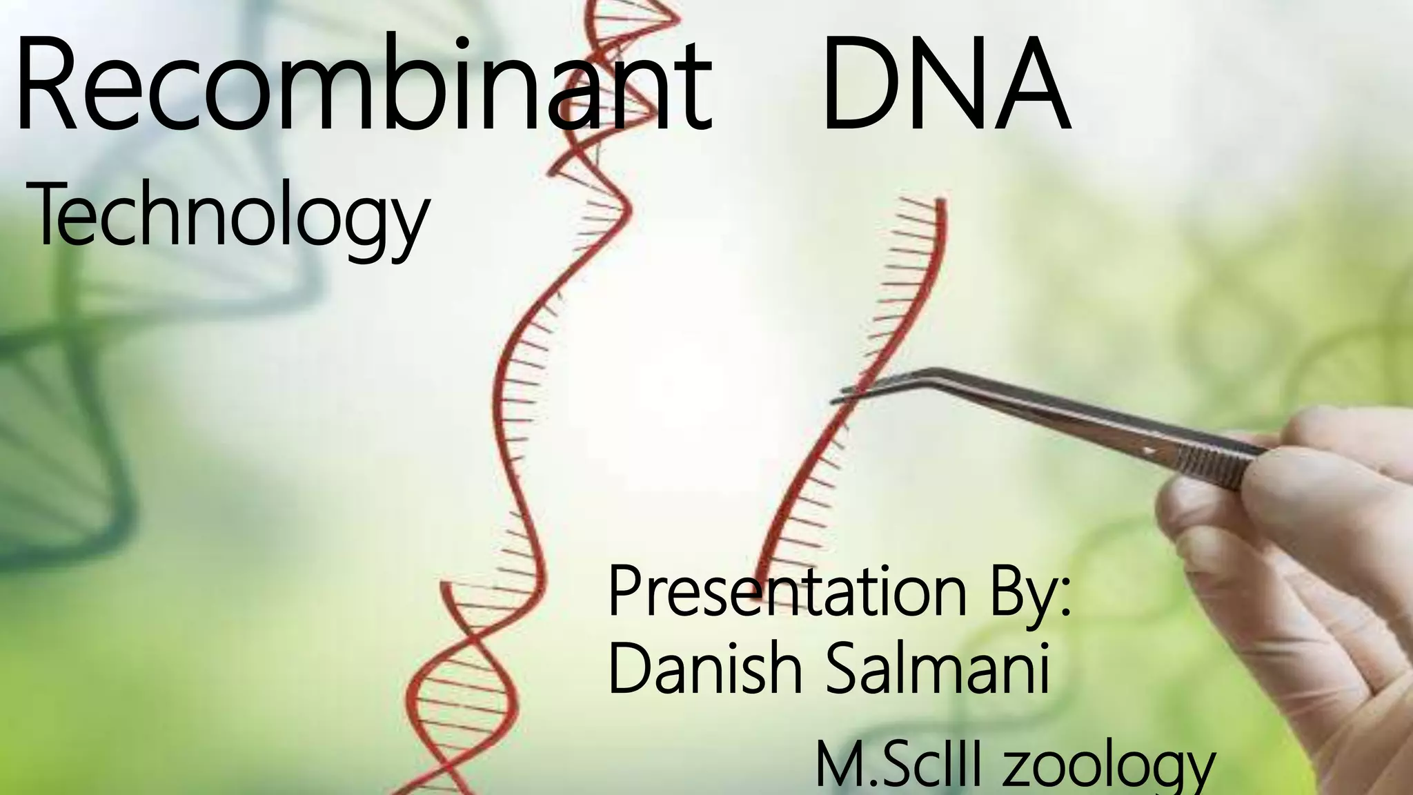 Recombinant dna technology | PPT