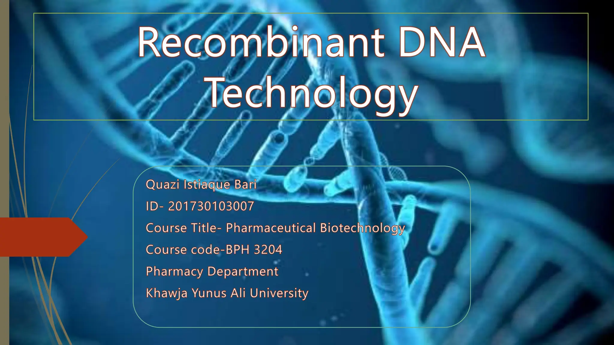 Recombinant DNA Technology: A Tool for Genetic Engineering and Gene ...