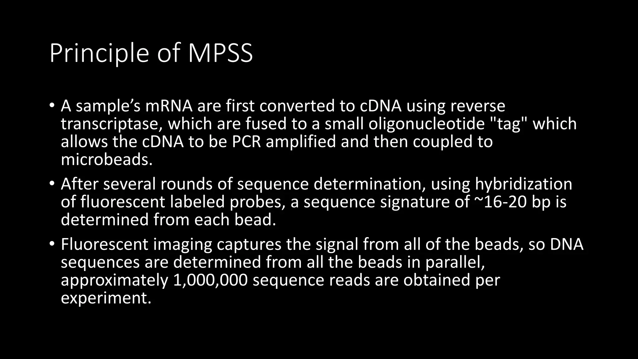 Massively Parallel Signature Sequencing (MPSS) | PPTX
