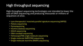 Massively Parallel Signature Sequencing (MPSS) | PPTX