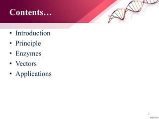 rDNA technology Recombinant DNA and its enzymes | PPTX