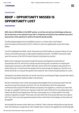 RDOF – Opportunity Missed Is Opportunity Lost - Techwave.pdf