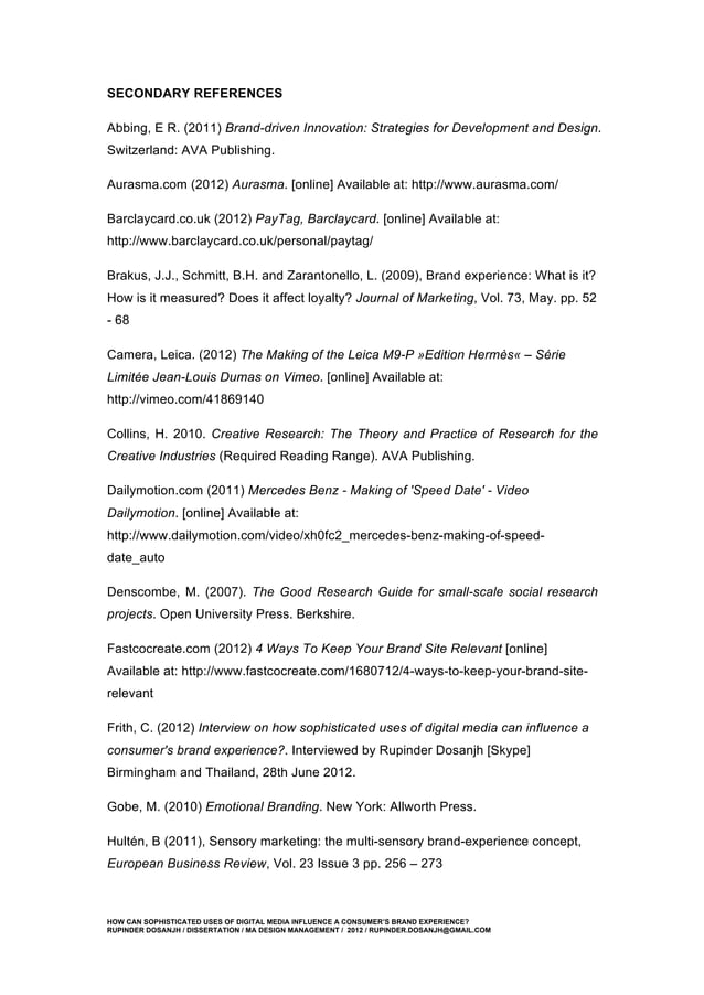 Secondary Sources & Bibliography for Dissertation | PDF