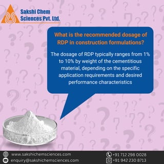 Benefits and Uses of Redispersible Polymer Powder | PDF